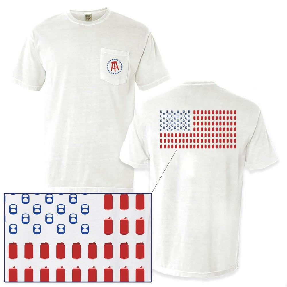 Barstool Can Flag Pocket Tee-Barstool Sports T-Shirts,Clothing & Merch